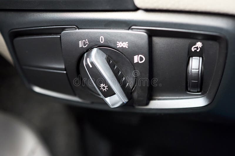 Car Interior Automotive Detailing Light Switch Control Button on ...