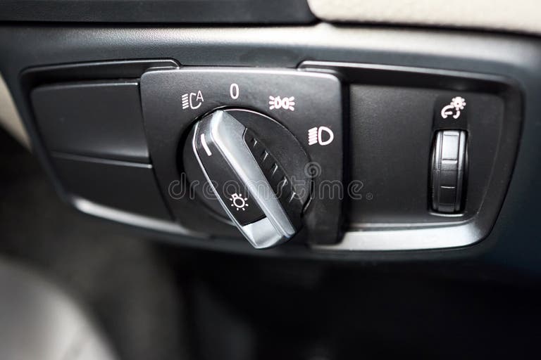 Car Interior Automotive Detailing Light Switch Control Button on ...