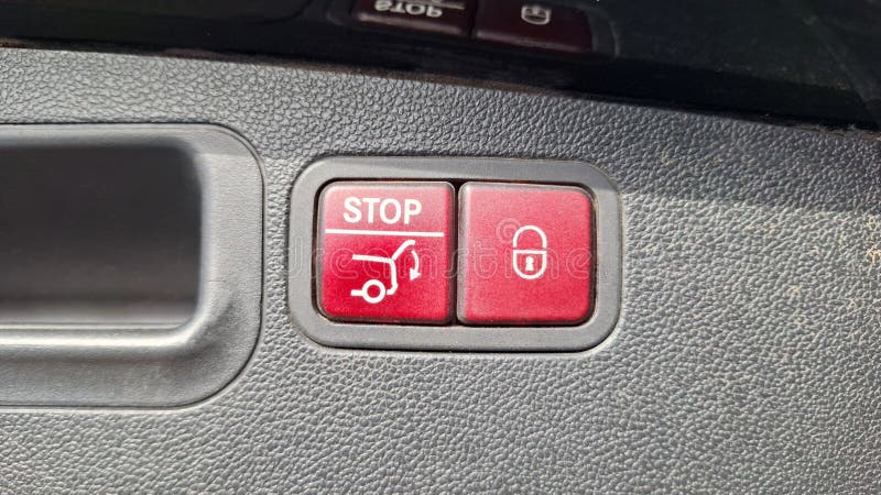 Car Interior Buttons for Trunk Operation and Locking System Stock Image ...