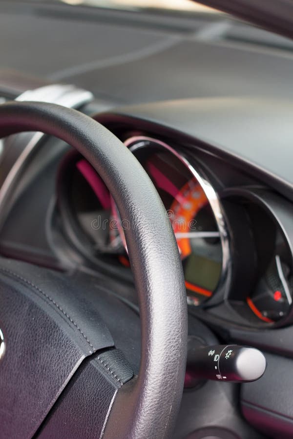 Car interior stock photo. Image of wheel, auto, black - 111225718