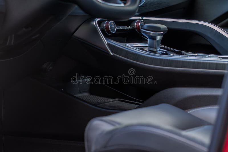 Car Interior Console Close Up View. Stock Photo - Image of speed ...