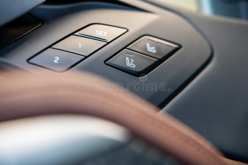 Car Interior Controls: Modern Vehicle Seat Adjustment Buttons and ...