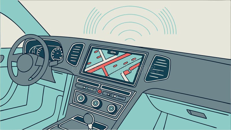 Car Interior Dashboard, Vehicle Control Panel and Tech Vector Design ...