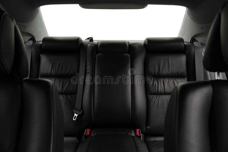 Car Interior Detail. Leather Passenger Rear Seats. Stock Image - Image ...