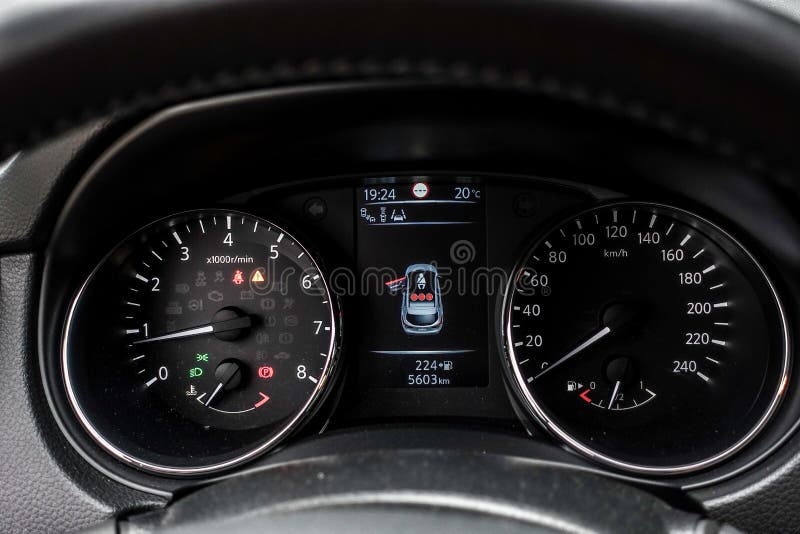 Car Interior Detail Speedometer Stock Image - Image of design ...