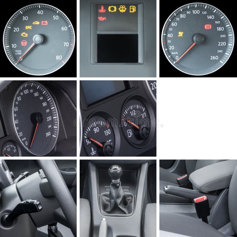 Car Interior Details Collage Stock Photo - Image of drive, gray: 88885698