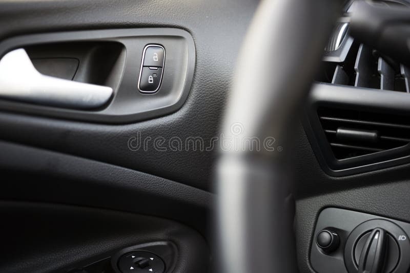 Car Interior Driver Side View. Modern Car Interior Design Stock Photo ...