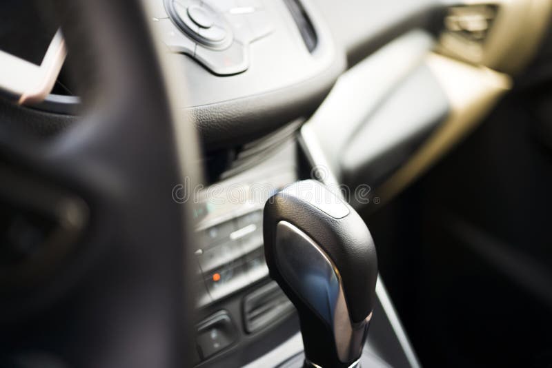 Car Interior Driver Side View. Modern Car Interior Design Stock Photo ...