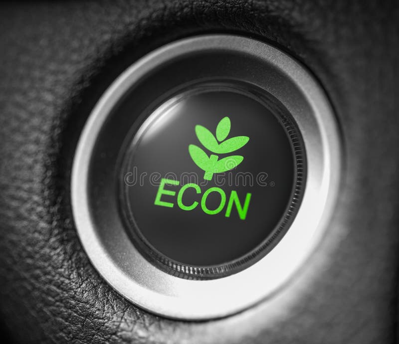 Car Econ Button Close Up Shot Stock Image - Image of econ, environment ...