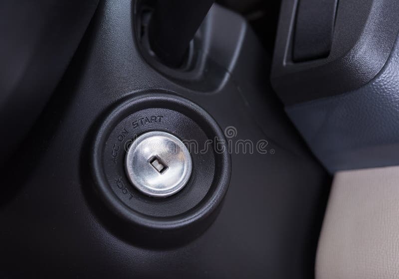 Car Interior Engine Start Key Stock Photo - Image of closeup ...