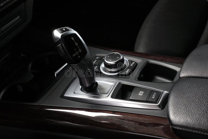 Car Interior. Gear Shifting Lever - Gearshift Stock Photo - Image of ...