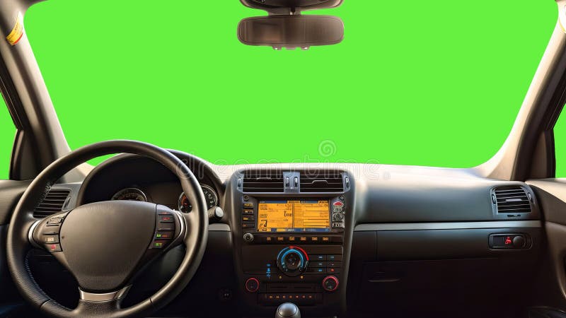 Car Interior Green Screen with Generative Ai Stock Illustration ...