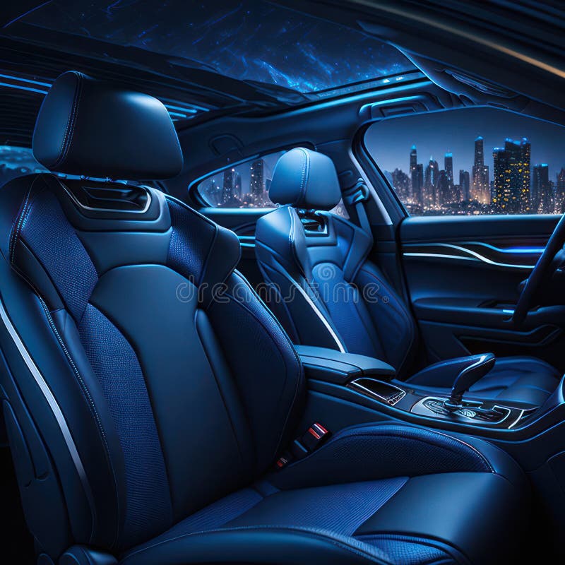Car Interior Illustration at Night, with Led Lights for the Best ...