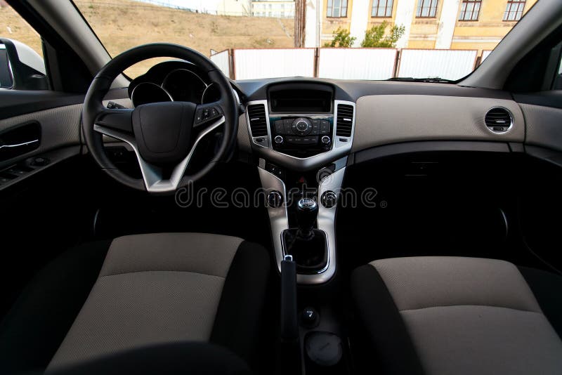 Car Interior from the Inside. Close Up Stock Image - Image of clutch ...