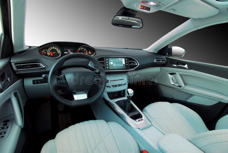 The Inside of the Car, Front View Stock Photo - Image of navigation ...