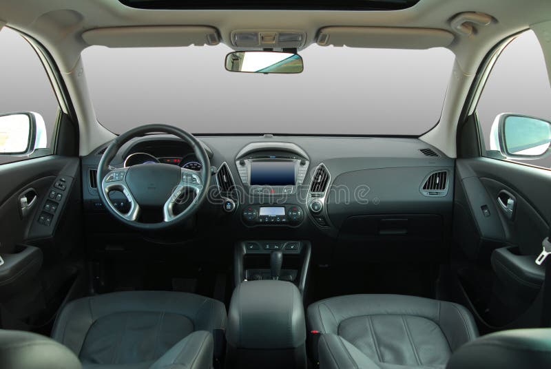 The Inside of the Car, Front View Stock Image - Image of seats, auto ...