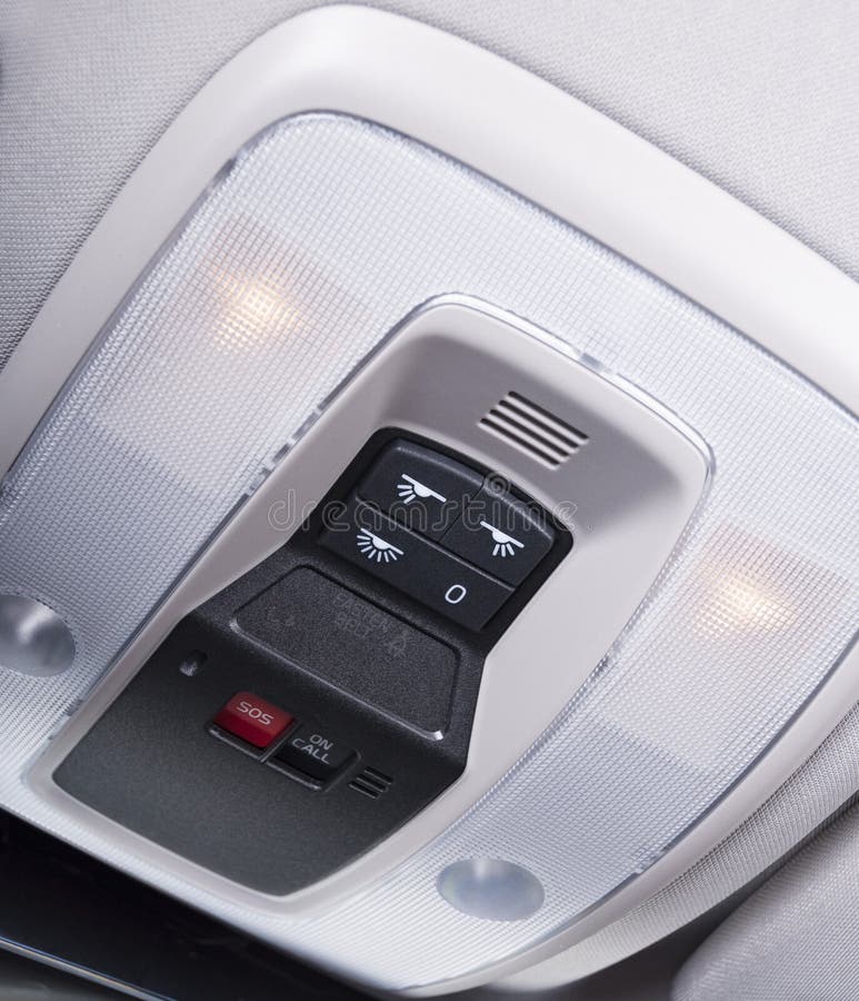Car Interior Light Panel on the Top Stock Image - Image of interior ...
