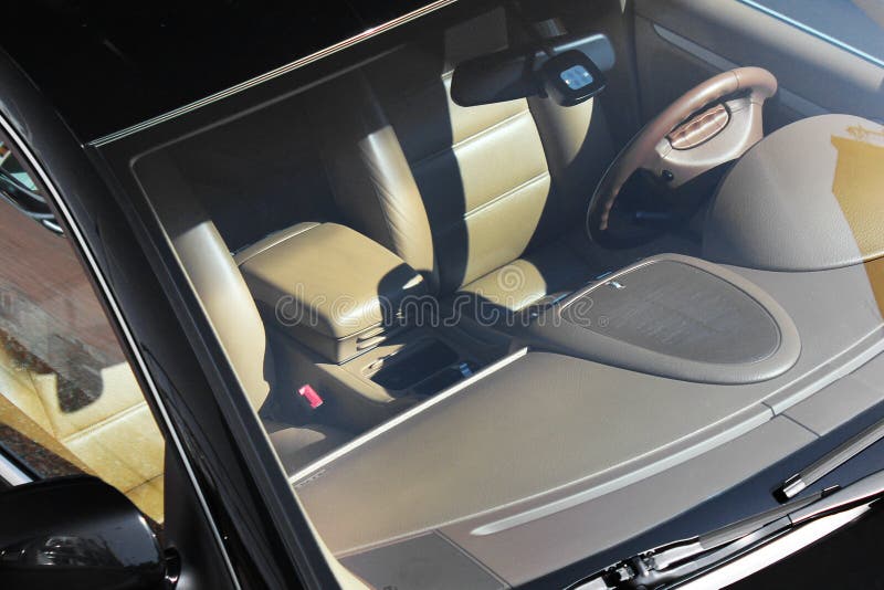 Car Interior Luxury Service. Car Interior Details Stock Image - Image ...