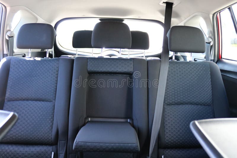 Car Interior. Rear Seats of a Car Interior. Auto Interior with Back ...
