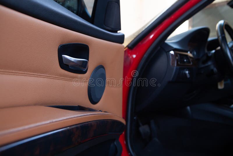 Car interior side stock photo. Image of design, driver - 228724280