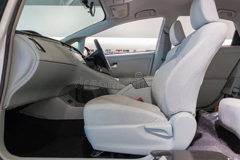 Car Interior View of the Dashboard from the Front. Stock Image - Image ...