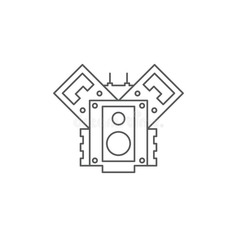 Car Internal Combustion Engine Vector Icon Symbol Isolated on White ...