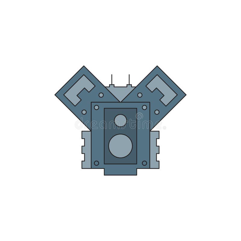 Car Internal Combustion Engine Vector Icon Symbol Isolated on White ...