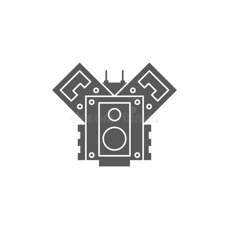 Car Internal Combustion Engine Vector Icon Symbol Isolated on White ...