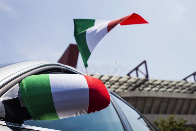 Car with Italy Flags Closeup Stock Photo - Image of world, colors: 41540034