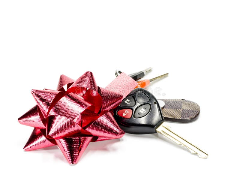 Car key in a Pink Gift Box stock image. Image of safety - 17065575