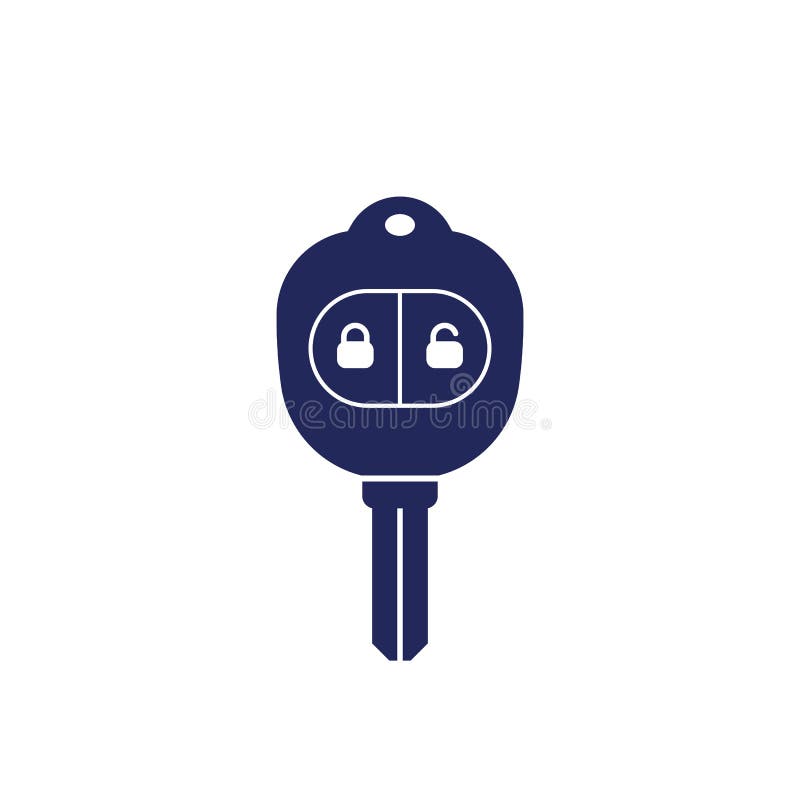Car Key with Alarm Icon on White Stock Vector - Illustration of ...