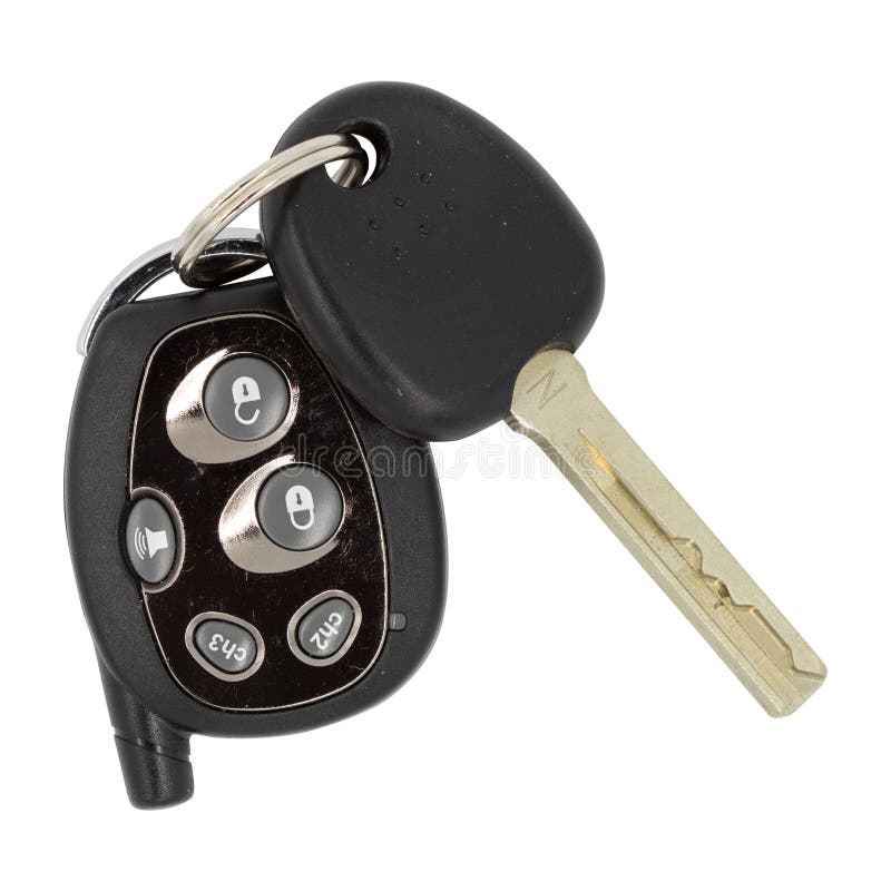 Car Key and Alarm System Isolated Stock Image - Image of safety, black ...