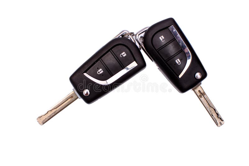 Car Key with Buttons Isolated on White Background Stock Photo - Image ...