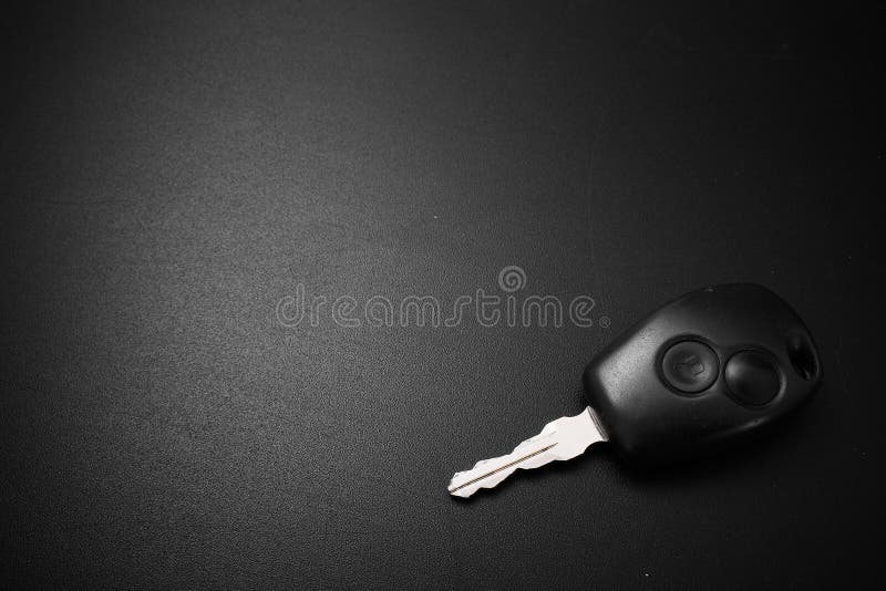 Car Key with Central Lock on Black Background. Stock Image - Image of ...
