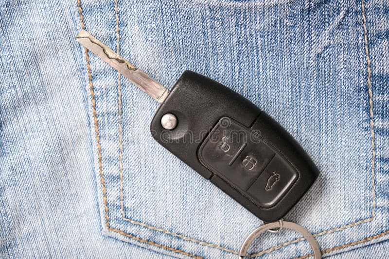 Car Key, Engine Ignition Key Left on Jeans after Coming Home, Weak ...