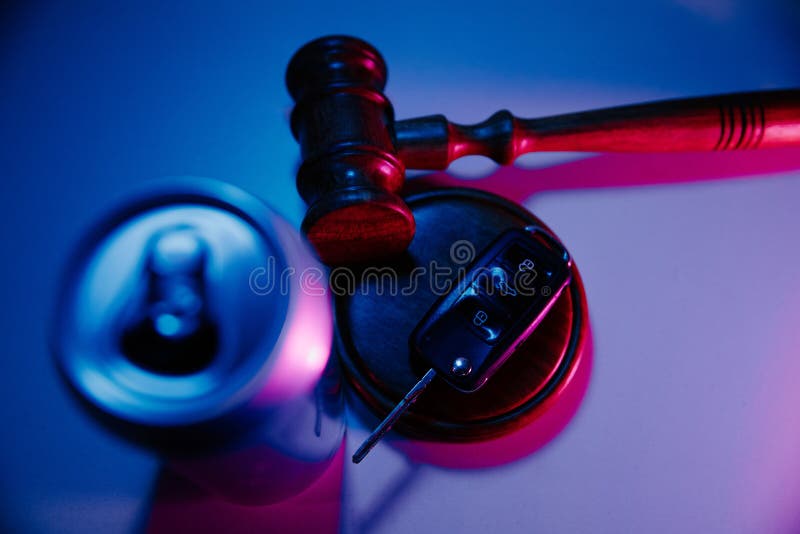 Car Key, Gavel and Jar of Beer. Top View Stock Photo - Image of ...