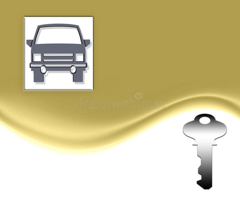 Car and Key on Gold stock illustration. Illustration of freedom - 4498878