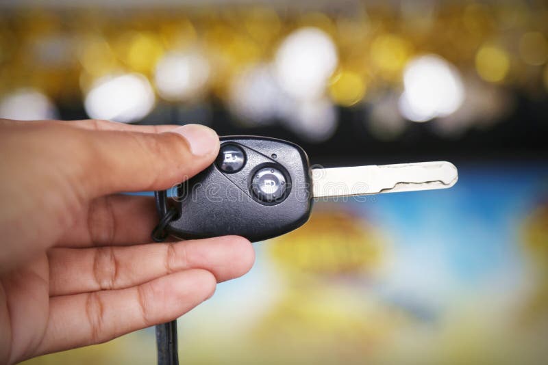 Car Key On Gold And Silver Background Stock Image - Image of business ...