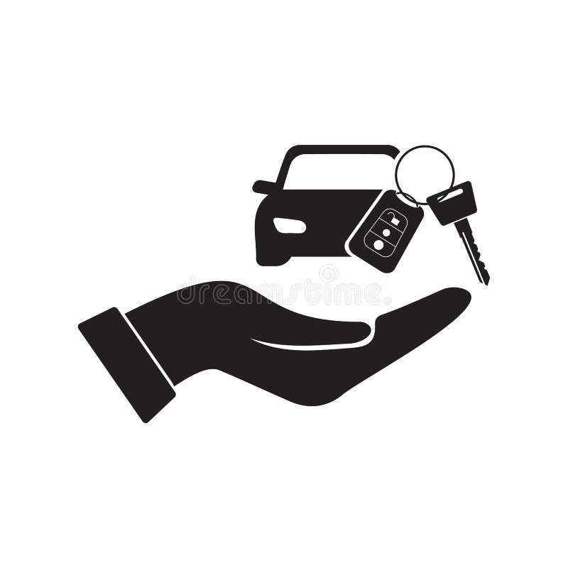 Car key - hand icon stock illustration. Illustration of automotive ...