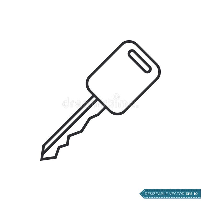 Black Color Car Key Icon Vector Template Illustration Design Stock ...