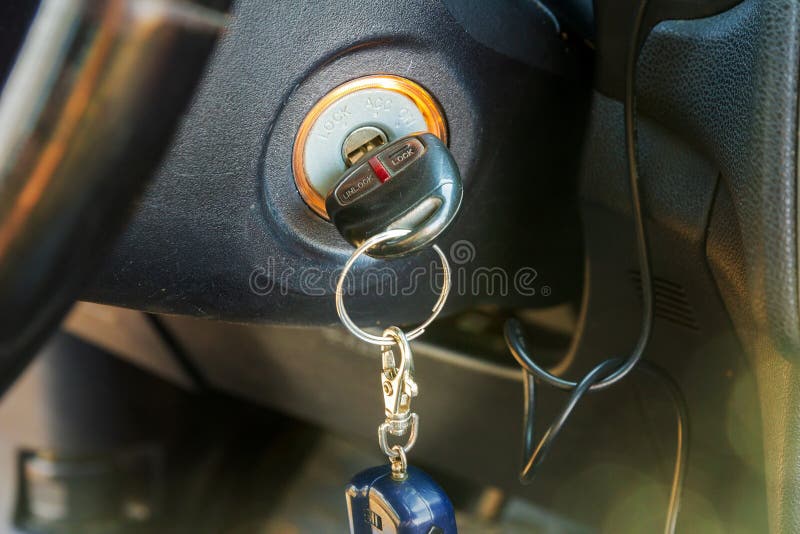 Car key in the ignition stock image. Image of plan, attractive - 254664625