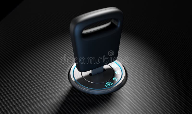 Car Key in Ignition stock illustration. Illustration of interior - 56941496