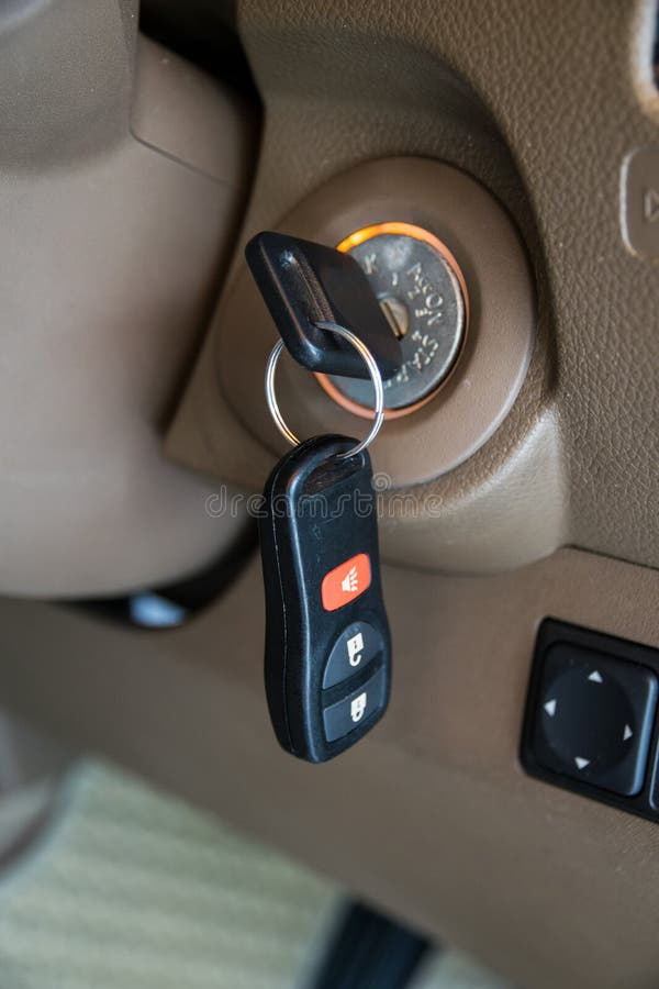 Car Key in Ignition Start Lock Stock Photo - Image of switch, ignition ...