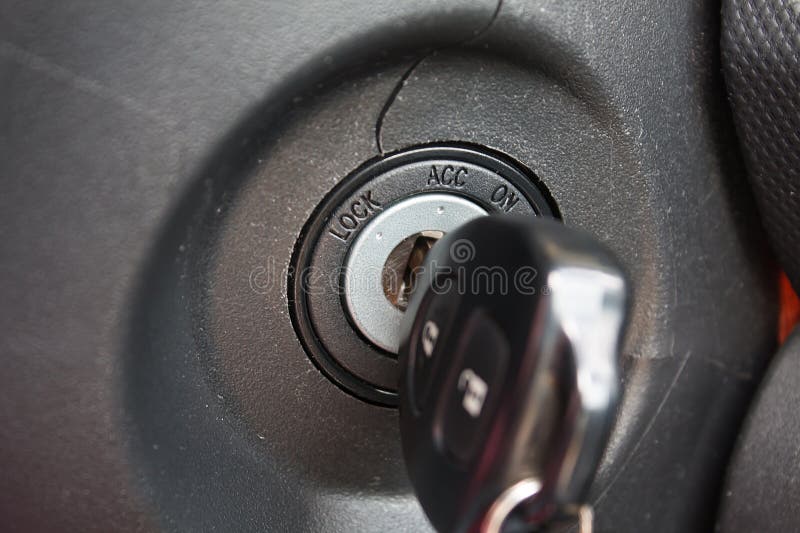 Car Key Inserted into the Lock Stock Image - Image of unlock, drive ...