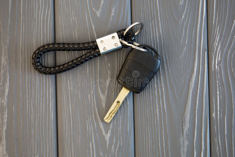 Car Key with a Keychain on the Boards Stock Image - Image of design ...