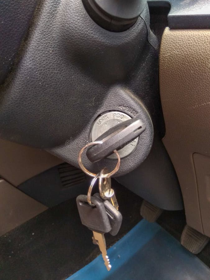 Car key on the keyhole stock image. Image of igniting - 136572667