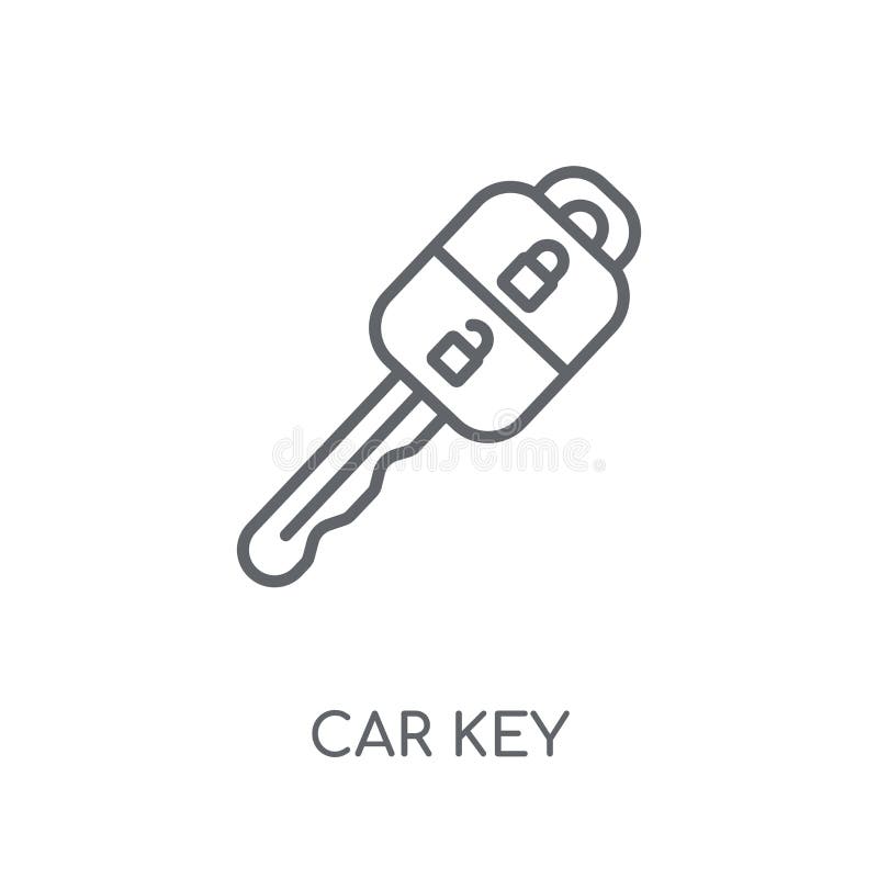Car Key Linear Icon. Modern Outline Car Key Logo Concept on Whit Stock ...