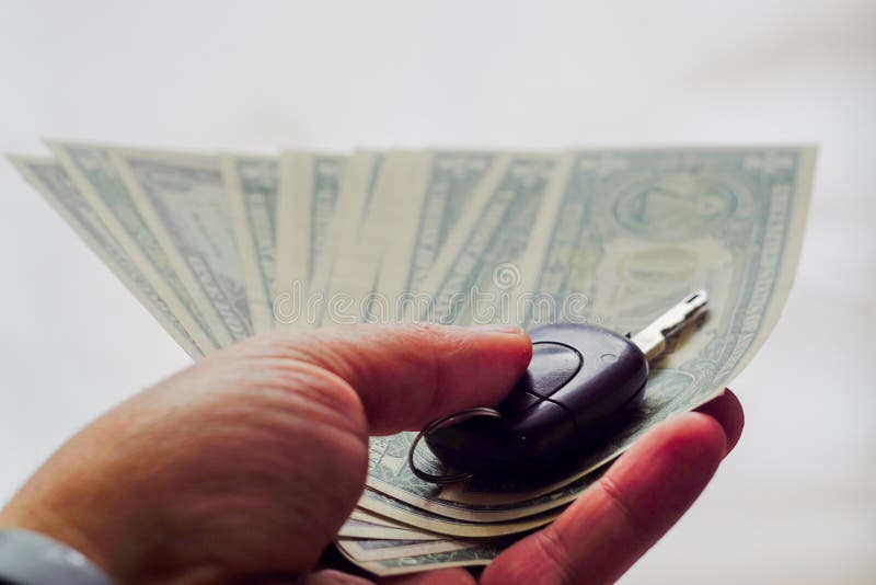 Car Key in Man Hand Close Up View on Background Stock Photo - Image of ...