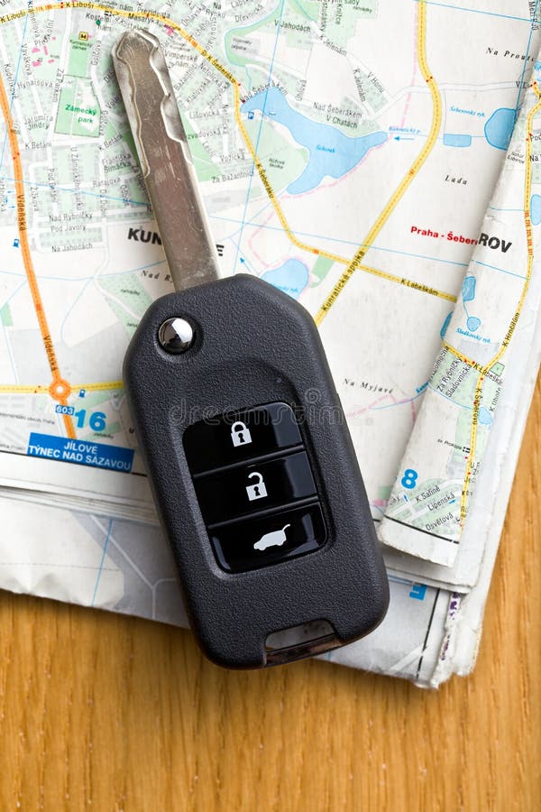 Car key with map stock image. Image of automobile, destination - 38046483