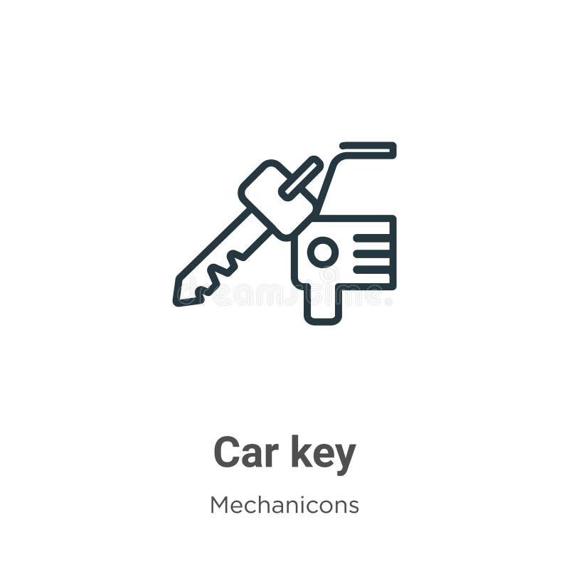 Car Key Outline Vector Icon. Thin Line Black Car Key Icon, Flat Vector ...